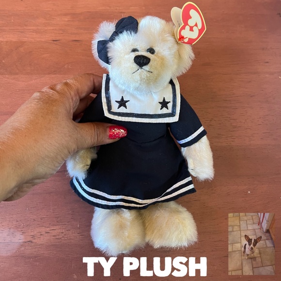 Ty | Toys | Vintage 993 Breezy Ty Jointed Plush Navy Teddy Bear | Poshmark